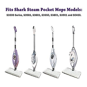 ConPus Mop Pads 3500,2 Pack Microfiber Steam Mop Replacement Pads for Shark Steam Pocket Mops S3500 Series S3501 S3601 S3550 S3901 S3801 SE450 S3801CO S3601D, Machine Washable Easy Cleaning Pads