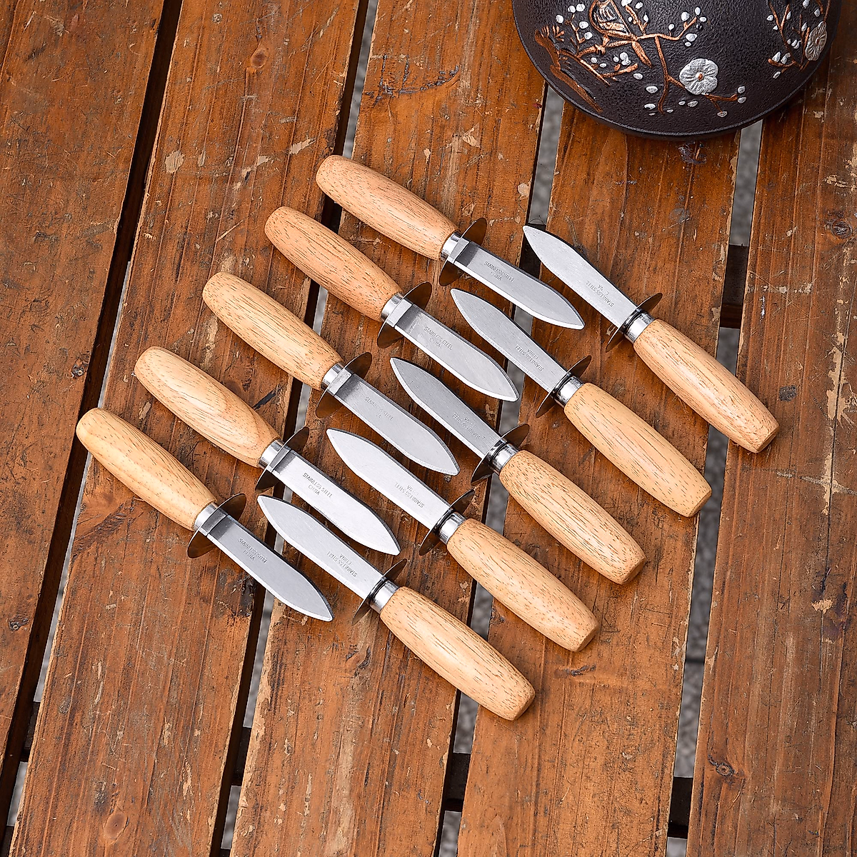 MGTECH 10 Pcs Oyster Shucking Knives, Bulk Oyster Shucker Clam Opener