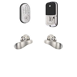 Yale Security B-YRD216-ZW-NV-619 Yale Assure Lock Z-Wave with Navis Paddle-Works with Ring Alarm, Smartthings, and Wink Smart Keypad Deadbolt with Matching Lever, Satin Nickel
