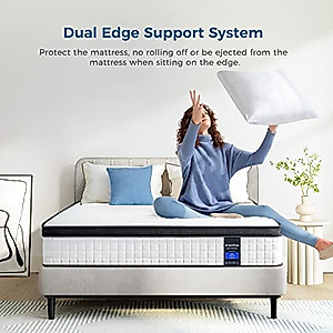 Inofia Queen Mattress,10 Inch Queen Size Hybrid Mattress in a Box, Breathable Comfortable Mattress for Sleep Supportive & Pressure Relief, Queen,101-Night Trial, 10 Year Support