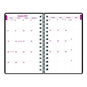 Brownline 2023 DuraFlex Daily/Monthly Planner, Appointment Book, 12 Months, January to December, Twin-Wire Binding, 8" x 5", Black (CB634V.BLK-23)