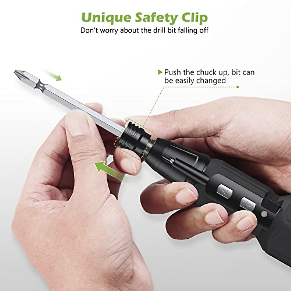 KeeKit Cordless Electric Screwdriver, Portable Rechargeable Screwdriver with 9 Bits, Power Repair Tool Kits with LED Work Light