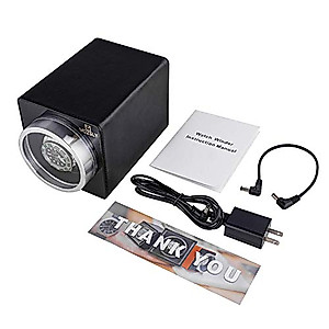 MOZSLY Watch Winder for Automatic Watches with Quiet Motor 12 Rotation Mode Setting Black Leather