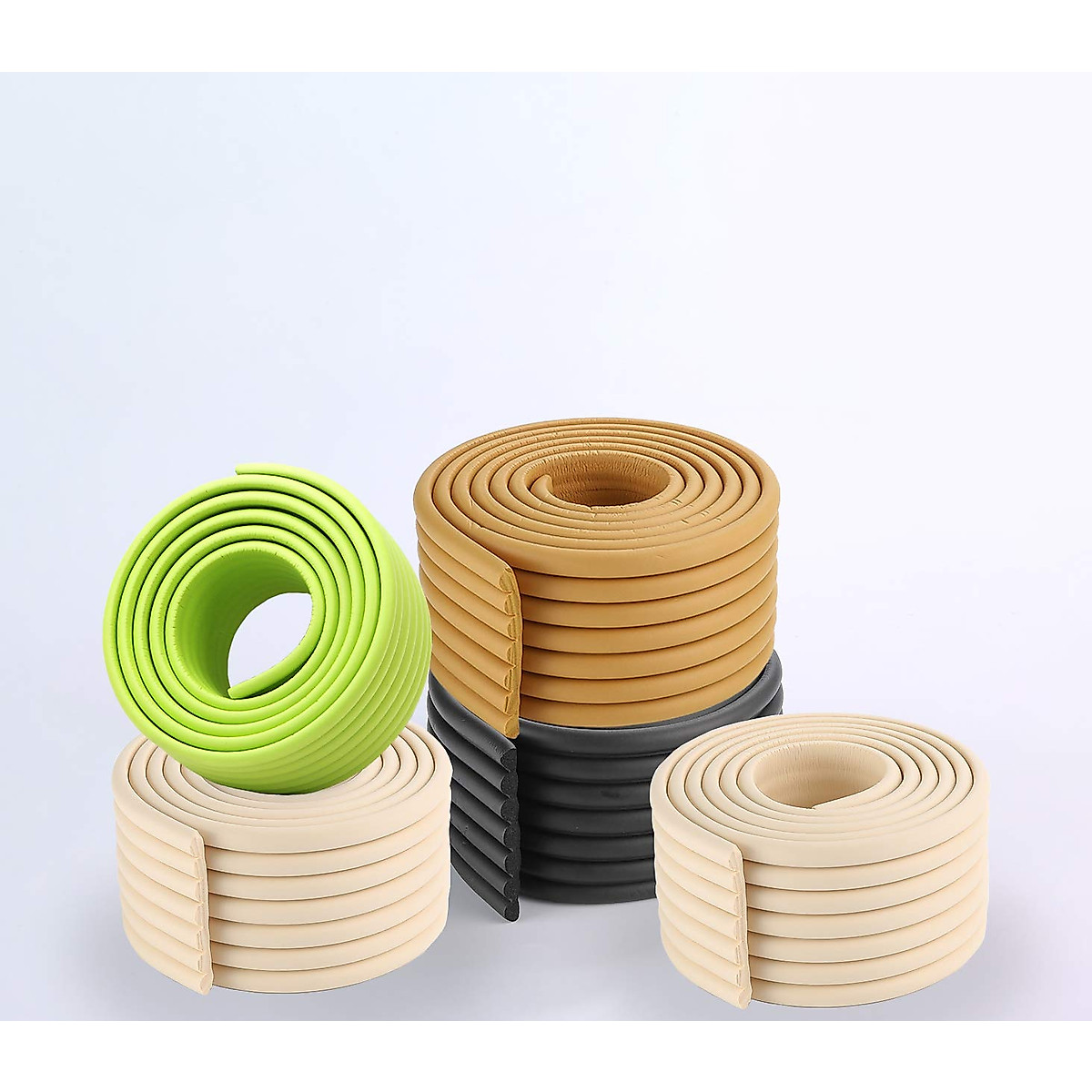 GFQLONG 2 Pack Baby Proofing Edge & Corner Guards 6.5ft Multifunctional Child Safety Furniture Wide Bumper Table Sharp Edges Protector, Black