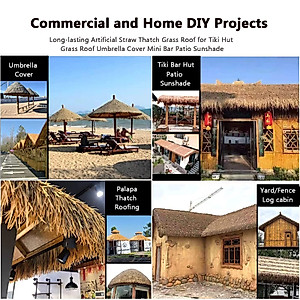 Mexican Straw Roof Thatch, Synthetic Thatch Roofing , Artificial Palm Thatch Rolls Duck Blind Grass Thatch Roofing for Tiki Bar Decorations, Palm Palapa Straw Thatch Roof for Fence Party ( Size : 39.4