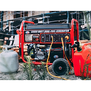 All Power APGG12000-12,000-Watt Dual Fuel Generator Gasoline Propane JD Engine Electric Start Portable Wheel Kit