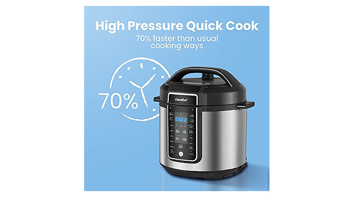 COMFEE' 6 Qt 12-in-1 Pressure Cooker | Slow Cooker & More