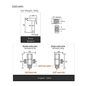 yghlh Toilet Bidet Sprayer Hand Held Douche Kit Shiny Gold Bathroom Cleaner Shower Head (Color : E)