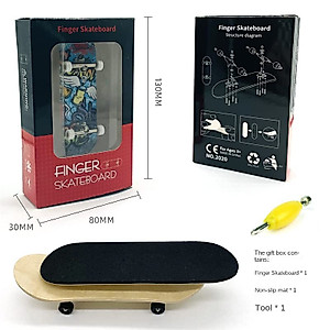 Maple Wooden Finger Skateboard, Professional Fingerboards Wheels with Bearings, Mini Fingerboard Finger Toy for Adults and Kids (AA6)