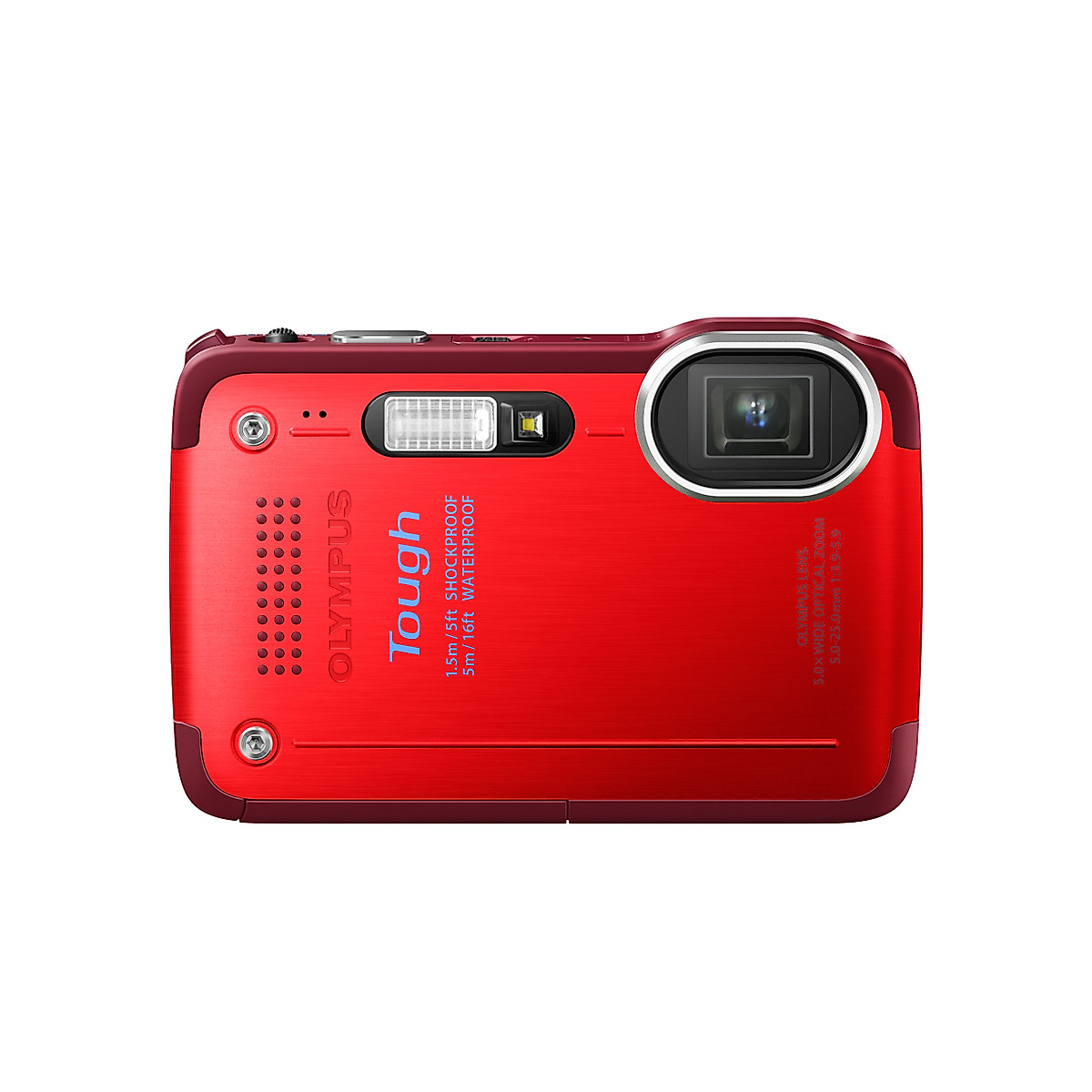 Olympus Stylus TG-630 iHS Digital Camera with 5x Optical Zoom and 3-Inch LCD (Red) (Old Model)