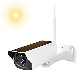 EKAT Security Camera Outdoor, Wireless Outdoor Cameras for Home Security, Solar Security Camera, 2.4Ghz WiFi, Motion Detection, Night Vision, IP66 Waterproof, Solar Charging