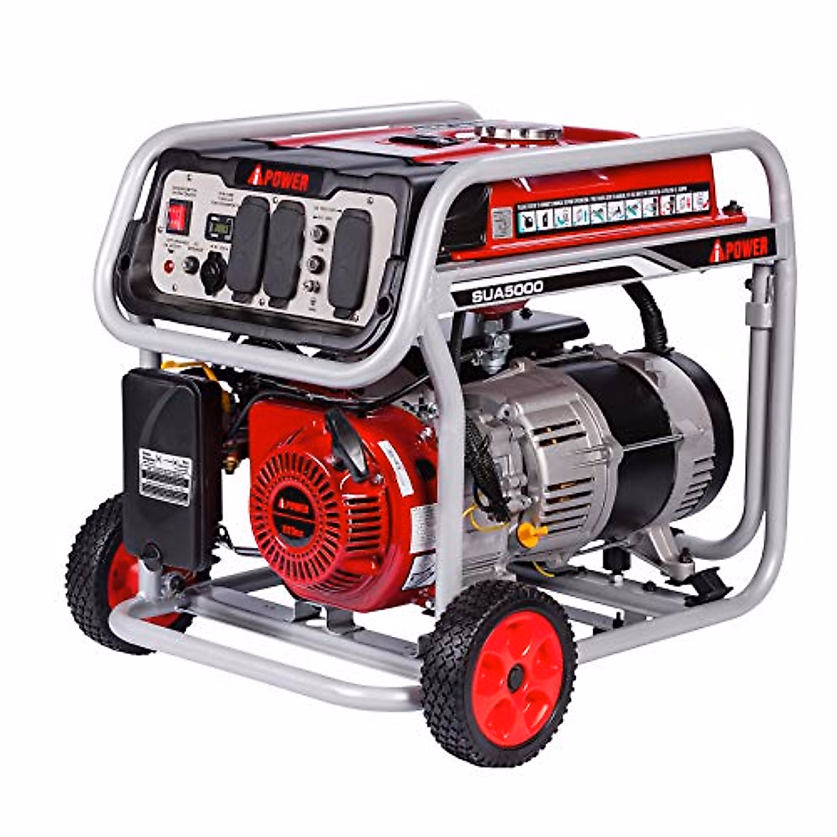 A-iPower SUA5000 5000 Watt Portable Generator Small Gas Powered For Jobsite, RV, and Home Backup Emergency