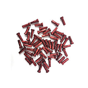 TRENDYBOY 72pcs Road Bike Aluminum Nipple Gauge 14G 0.95g/pc 14mm Hex Head Road Bike Spoke Parts Black Red (Color : Red 14mm)