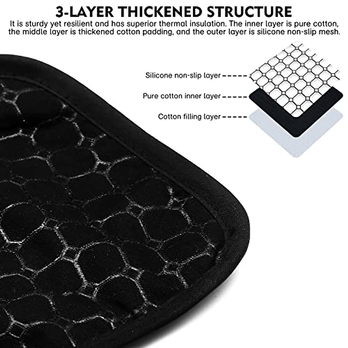 4 Pack Hot Pads for Kitchen Pot Holders for Kitchen Heat Resistant Oven Mitts and Pot Holders Sets Oven Terry Cloth Hot Pads Pot Holders for Cooking Baking