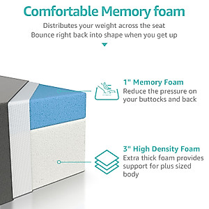 YENING 24x24 Memory Foam Outdoor Chair Cushions Waterproof 4 Inch Extra Thick Patio Seat Pads for Furniture Grey Set of 2