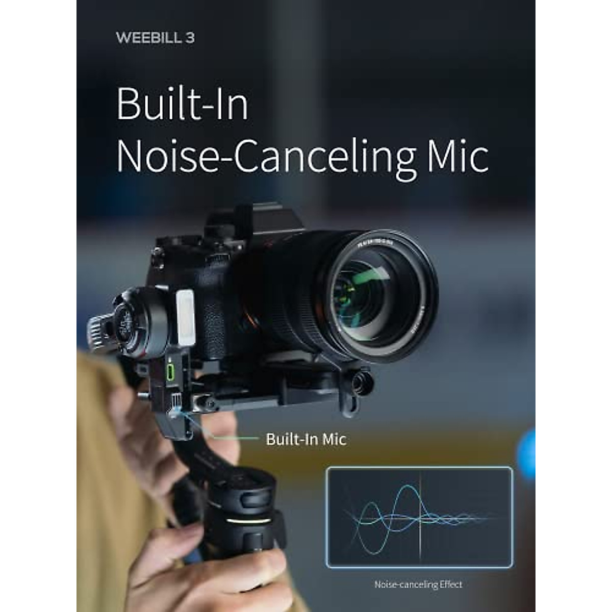 ZHIYUN Weebill 3, 3-Axis Gimbal Stabilizer for DSLR and Mirrorless Camera, Nikon Sony Panasonic Canon Fujifilm BMPCC 6K, Fill Light & Mic Integration, PD Fast Charge