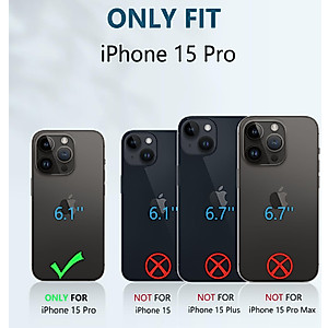 FNTCASE for iPhone 15 Pro Case: Military Grade Drop & Shock Protection Cell Phone Cover with Kickstand & Slide | Rugged Protective Bumper Textured | Heavy Duty Protector(Green)