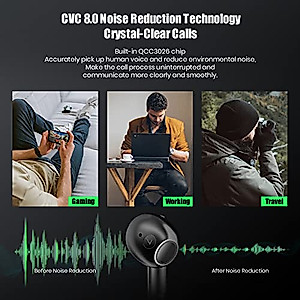 Gravastar Noise Cancelling Earbuds Sirius P5,Wireless Earbuds with Stereo Sound,4 RGB Lights,40H Playback, ENC for Clear Call,Bluetooth 5.2,IPX4,Support multipoint Connection(Defense Mecha)