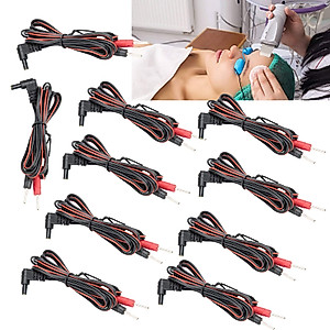 Sonew 10pcs / Bag 2.35mm 1.2m 2‑in‑1 Pin Type Electrode Wires Cable, TENS Cable Wires for TENS Unit Physiotherapy Machine