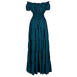 JWSOI Irish Fairy Renaissance Dress Pirate Costume Women Medieval Chemise Dress Renaissance Costumes For Women Ren Faire Peasant Dress Dark Green