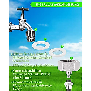 wudee Misters for Outside Patio, 33FT(10M) Misting Line, 8 Brass Mist Nozzles and Brass Adapter(3/4"), Detachable Misters for Patio and Garden Trampoline for waterpark