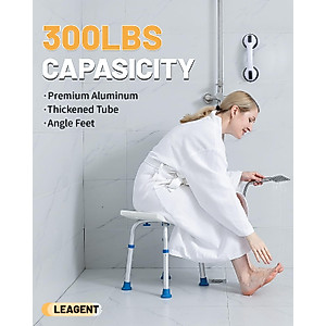 Leagent FSA HSA Eligible Shower Chair for Inside Tub, Shower Stool for Inside Shower, Shower Seat for Bathtub, Adjust Bath Chairs for Elderly/Disabled