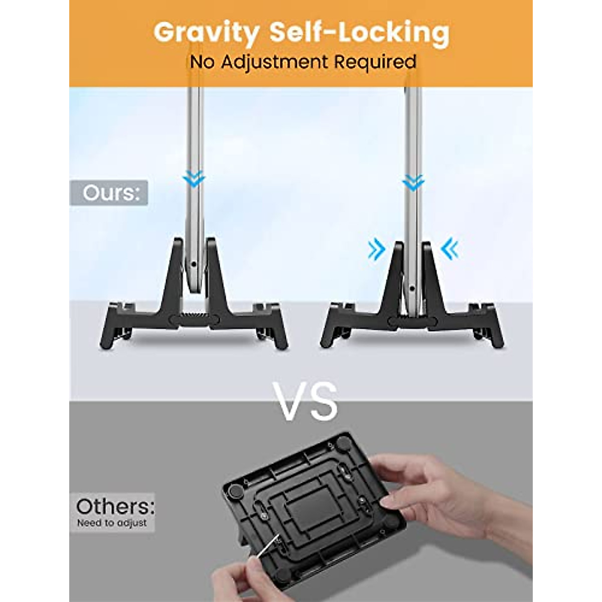 STARSIKI Vertical Laptop Stand, 3-in-1 Gravity Auto Locking Laptop Holder, MacBook Stand for Desk Closed Upright, Space Saving Desktop Organizer for MacBook/Surface/Chromebook/Dell/HP/iPad/Tablets