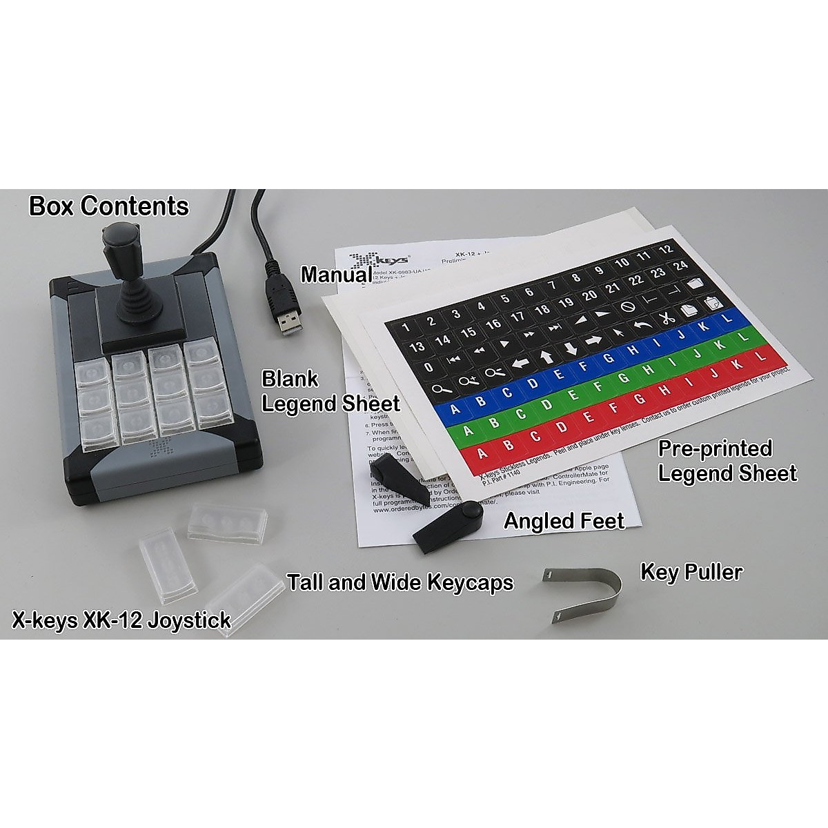 X-keys Three Axis USB Precision Joystick with Programmable Keys (12 Keys, XK-12 Joy)