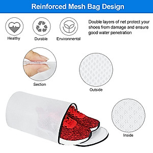 Vivifying Shoe Washing Machine Bag, 2Pack Double Layer Mesh Shoe Laundry Bags with Zipper for Sneakers, Running Shoes, Sock, Bras and Toys (7x14Inches)