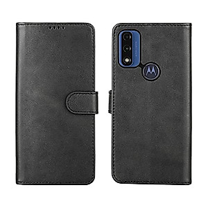 Cresee Case for Moto G Pure (2021)/ Moto G Power (2022)/ Moto G Play (2023) PU Leather Wallet Flip Cover [3 Card Slots 1 Money Pocket] [Magnetic Closure] [Stand Kickstand] Folio Phone Case - Black