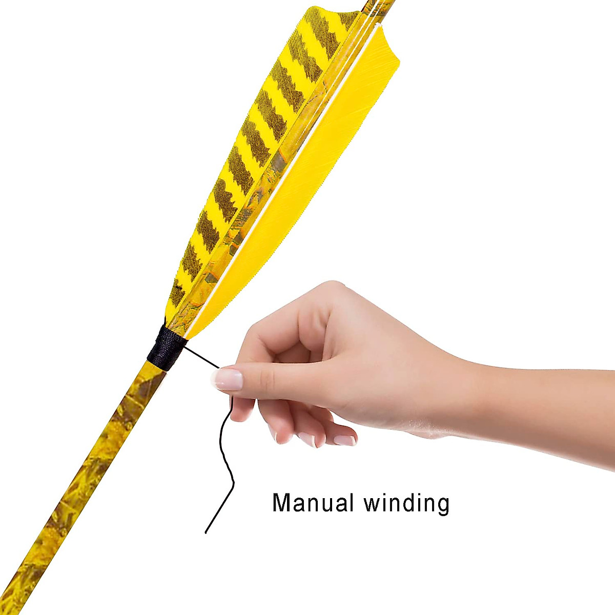 ARCHERY SHARLY 31Inch Carbon Arrow Practice Hunting Arrows for Recurve & Compound Bow with 5" Yellow Camo Turkey Feathers, Arrows with Removable Tips & replaceable nocks (Pack of 12)