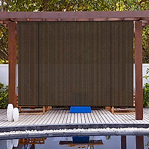 Patio Paradise Outdoor Roll up Shades Blinds Roller Shade for Porch Pergola Balcony 6'Wx6'H Pull Shade Privacy Screen Brown