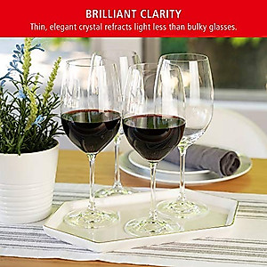 Spiegelau Salute Bordeaux Wine Glasses - (Clear Crystal, Set of 4 Red Wine Glasses)