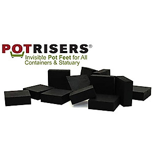 POTRISERS PRB2-12 Invisible Pot Feet Large 2" Size Elevate up to 4 Flower Plant Planters or Statuary for Indoor of Outdoor Use, 12 count, Black