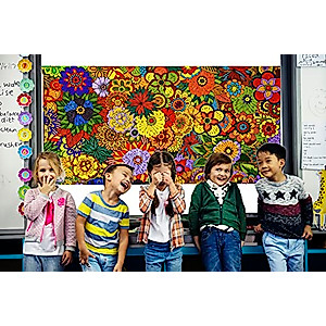 SJPRINTER Giant Coloring Poster for Kids and Adults - Creative Fun for Classrooms, Care Facilities, Schools, Groups and Families (Flowers, 24" x 48)