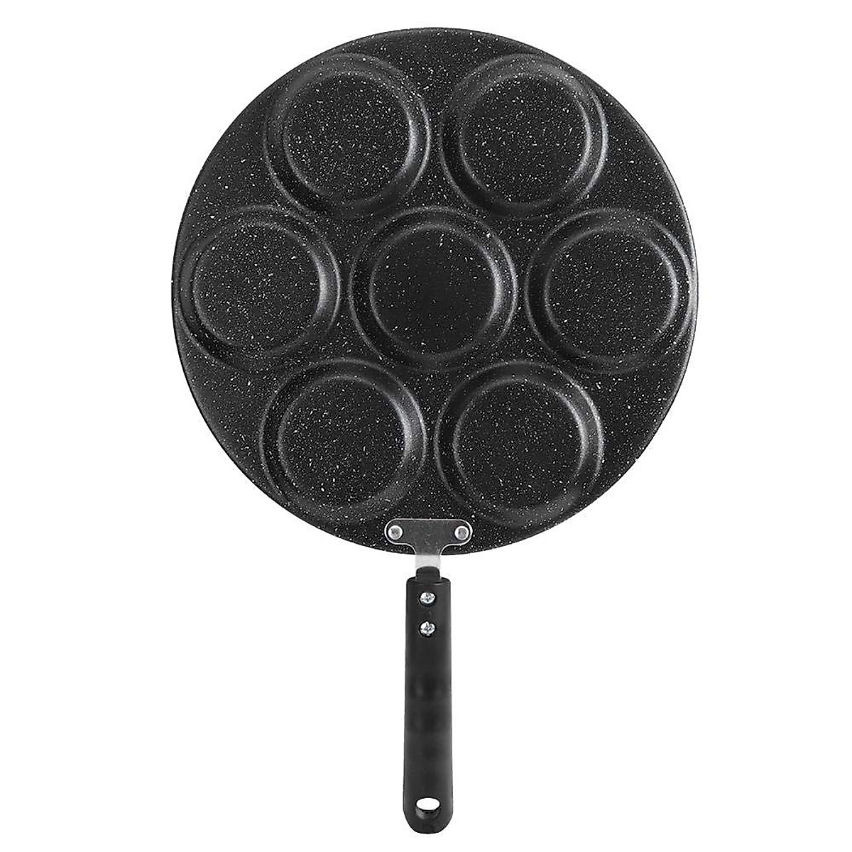 Yosoo123 Frying Pan, 7 Holes Frying Pan Non Stick Fried Eggs Cooking Pan Burger Household Kitchen Cookware for Pancakes Burgers Quesadillas Eggs Breakfast