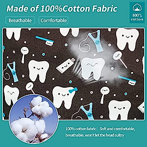 VIAOLI Dental Scrub Caps Women with Buttons Dentist Hat Working Cap Scrub Caps Nurses Hair Cover Cotton Doctor Hats