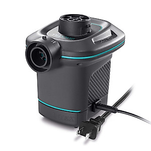 Intex Air Pump w/ 3 Nozzles (2 Pack) w/ Intex Inflatable Couch w/ Cupholders