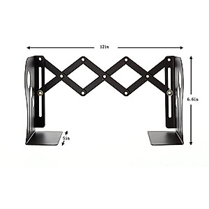 Y-H Decorative Metal Iron Bookends,Holder Stand Desk Heavy Duty Nonskid Adjustable Bookend (Black)
