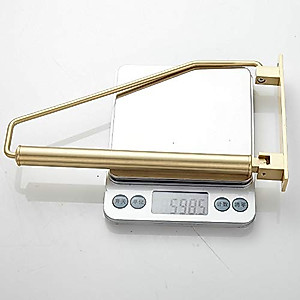 Hiendure Folding Clothes Hanger Gold Brushed Drying Clothes Rack Wall-Mounted Space Saver for Laundry Room Closet, Brass, 12 Inch