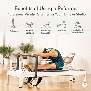 Balanced Body Allegro 2 Pilates Reformer with 14-Inch Leg Kit, Pilates Machine and Exercise Equipment, Workout Equipment for Home Gym or Studio Use, Flexibility and Strength-Training Equipment