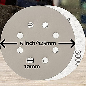 S&F STEAD & FAST 5 inch Wet Dry Sanding Discs Hook & Loop 54 pcs, 80 120 180 220 400 600 1000 2000 3000 Grit Silicon Carbide Orbital Sander Sandpaper Assortment with Tack Cloth, Automotive Wood Metal