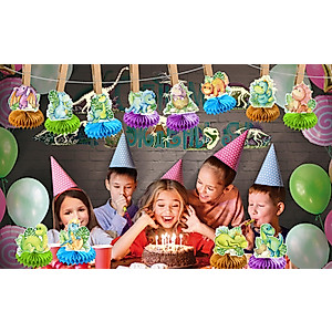 12PCS Dinosaur Baby Shower Honeycomb Centerpieces Dinosaur Birthday Decoration Dinosaur Party Table Decoration for Kids Dinosaur Theme Baby Shower Table Centerpieces