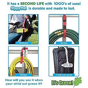 PBnJ Baby SippyPal Sippy Cup Holder Strap Leash Tether (Black 2-Pack)