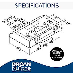 Broan-NuTone BCDJ130WH Glacier 30-inch Under-Cabinet 4-Way Convertible Range Hood with 3-Speed Exhaust Fan and Light, White