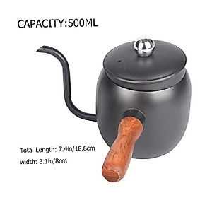 Unomor Coffee Pot Drip Coffee Gongfu Teapot Vinegar -neck Tea Kettle Coffee Dripper Home Espresso Machine Small Kettle Water Kettle Coffee Stainless Steel Black