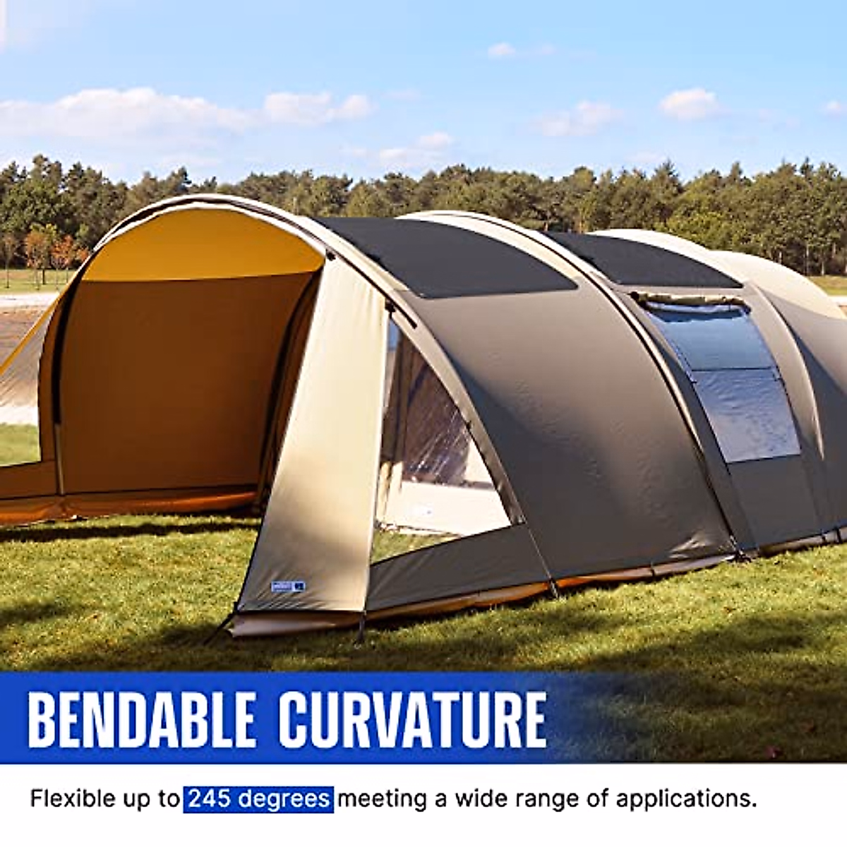 ATEM POWER Monocrystalline 55W Flexible Solar Panel 245° Bendable 12V Portable Solar Charger with Uneven Surfaces Lightweight for RV Tent Roof Boat Cabin Marine Camping