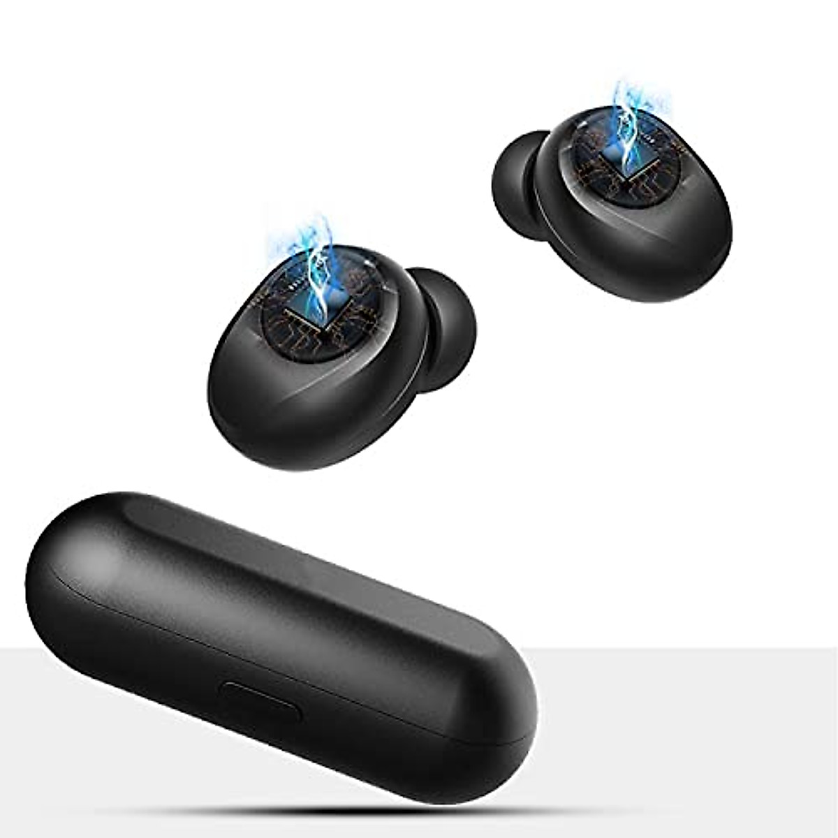 L LINPA WORLD Wireless Earbuds Super Portable True Wireless Stereo Headphones in Ear Deep Bass Built in Mic IPX6 Waterproof with Charging Case (Only 50g) 40H Playtime for Workout Running (Dark Gray)