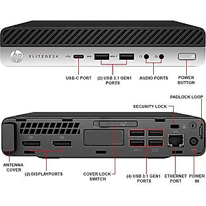 HP Micro PC Elitedesk 800 G3 Mini Computer Desktop Intel i5-6500T up to 3.10GHz 16GB 256GB NVMe SSD Built-in AX200 Wi-Fi 6 BT Wireless Keyboard and Mouse Win10 Pro (Renewed)