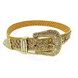 Studded Rhinestone Belts Men Women Fashionable Sparkly Diamond Belt Shiny Crystals Inlaid Design Leather Diamond Belt, Shiny Belts Rhinestone Black Gold Silver Belt for Wedding Party Gifts